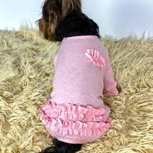 Pink Ruffled Dog Jumpsuit: Soft Cotton Stretchy Outfit - Etsy