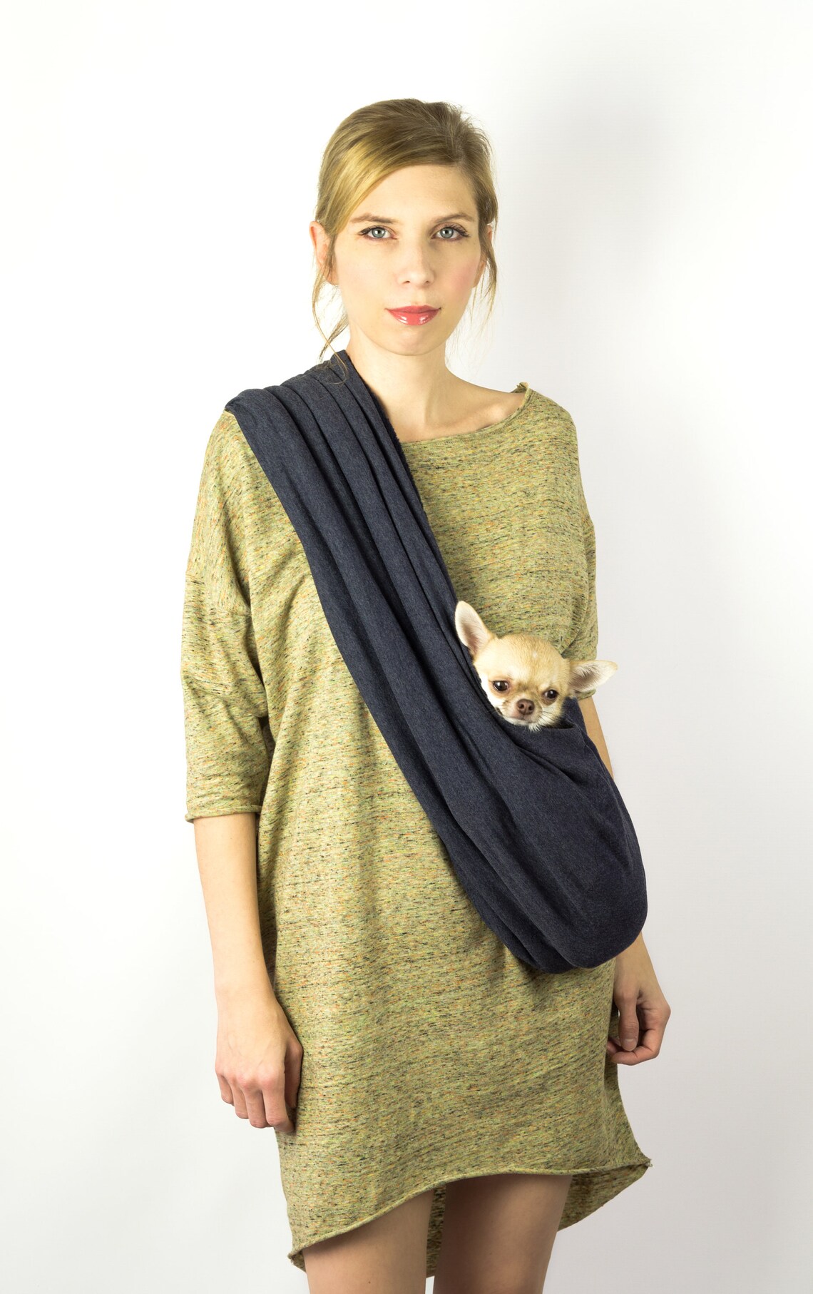 Pet Sling Minky Fleece Navy Blue Reversible Dog Carrier Dog - Etsy