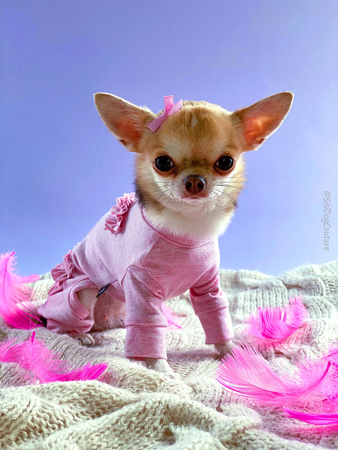 Ruffle Dog Jumpsuit, Pink Dog Overalls, Dog Clothes Cotton, Pet ...