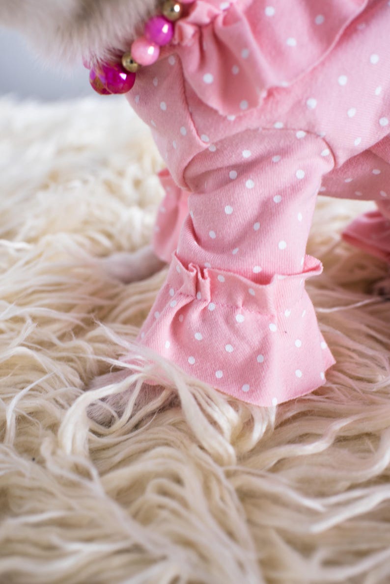 Pink Ruffle Dog Onesie: Cotton Pet Jumpsuit - Etsy