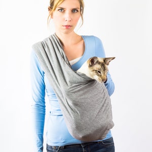 Cat Sling Minky Fleece Dark Gray Pet Carrier for Cat up to 18 - Etsy