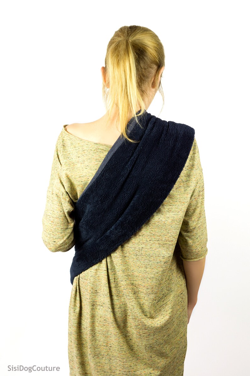 Pet Sling Minky Fleece Navy Blue Reversible Dog Carrier Dog - Etsy