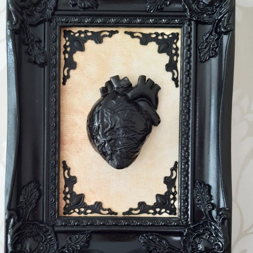 Unique Gothic Black Framed Anatomical Human Heart - Etsy
