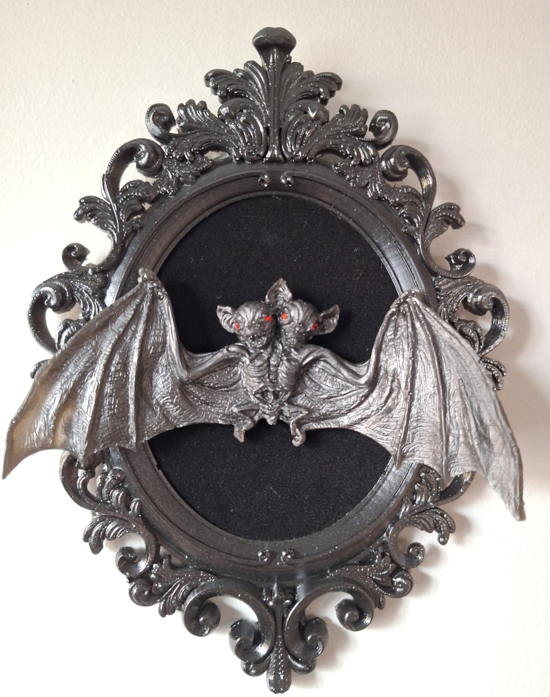 Unique Gothic Halloween Mummified Two-headed Vampire Bat Faux Taxidermy ...