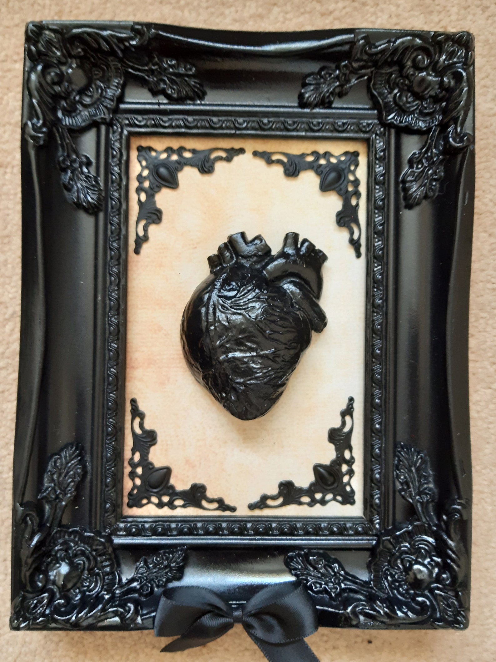 Unique Gothic Black Framed Anatomical Human Heart - Etsy