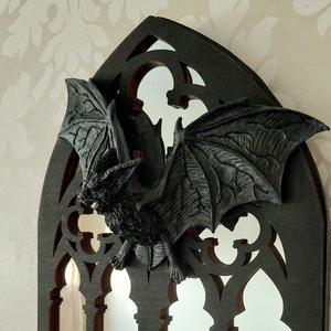 Unique Gothic Arch Window Mirror Vampire Bat Tealight Candle Holder ...