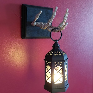 Gothic Skeleton Hand Lantern Holder Halloween Wall Decor - Etsy