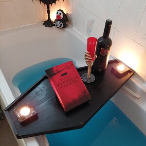 Gothic Coffin Bath Tray: Vampire Book & Tablet Stand, Halloween Gift - Etsy