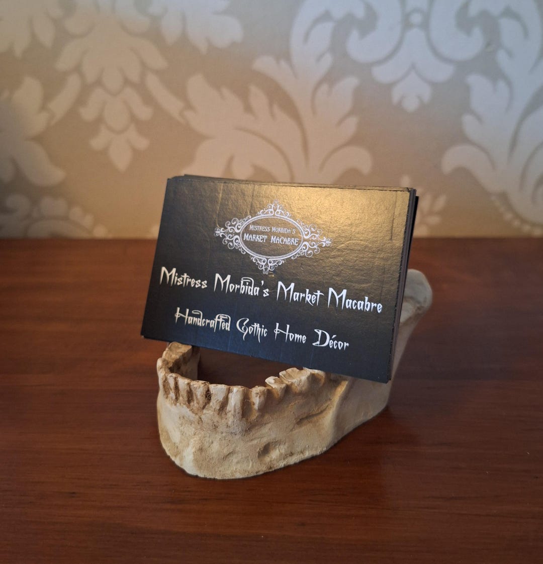 Gothic Halloween Spooky Horror Human Jaw Bone Mandible Business Card ...
