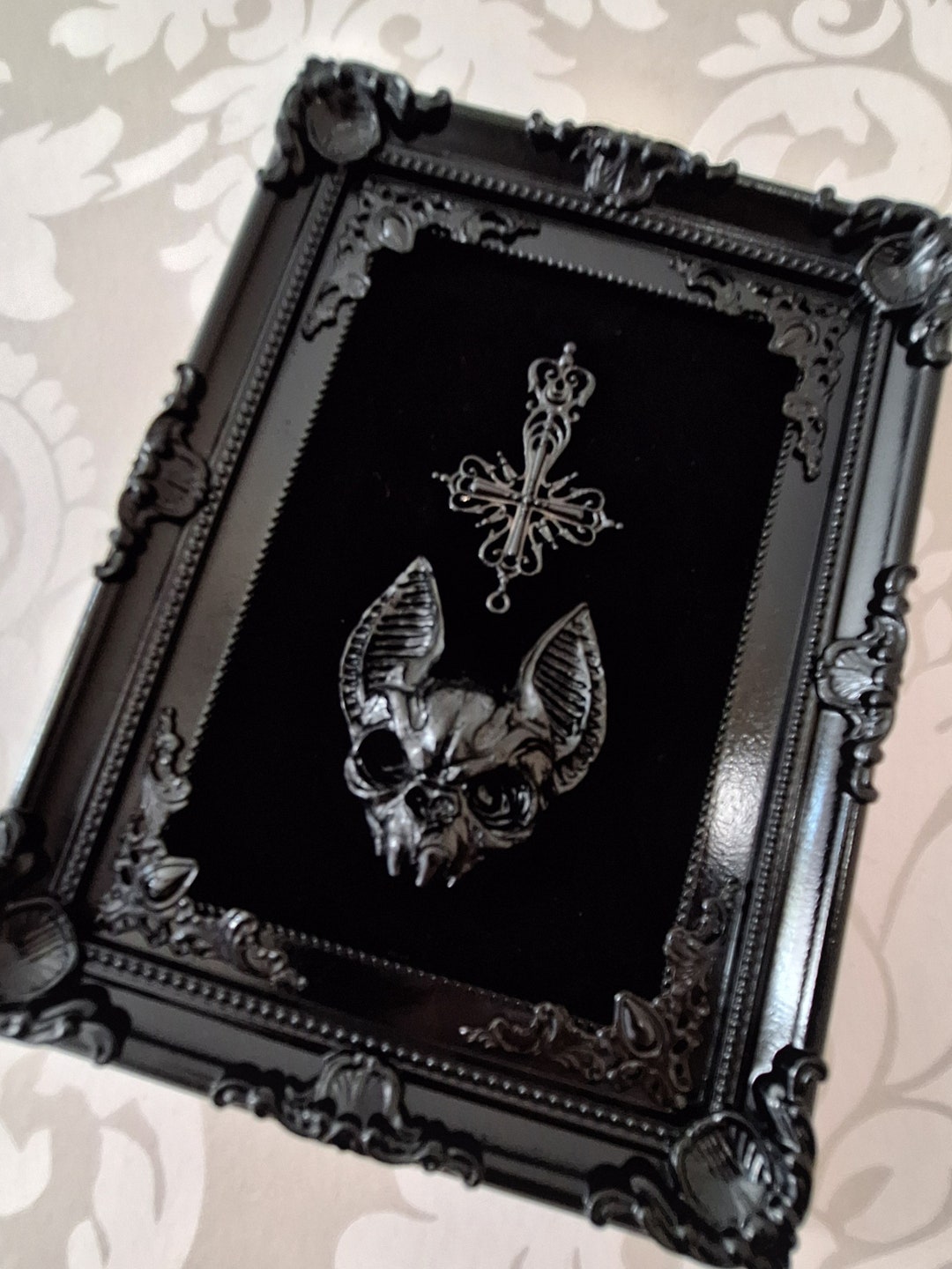 Unique Gothic Halloween Vampire Bat and Cross Gallery Wall Baroque ...