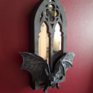 Unique Gothic Arch Window Mirror Vampire Bat Wall Décor Halloween Home ...