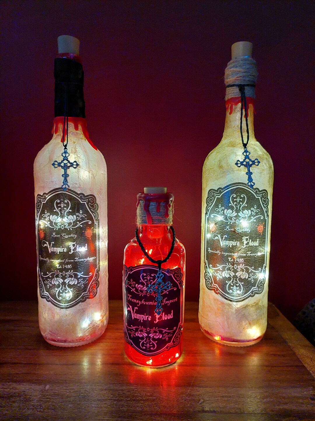 LED Light up Gothic Vampire Blood Dracula Night Light Bottle Lamp ...