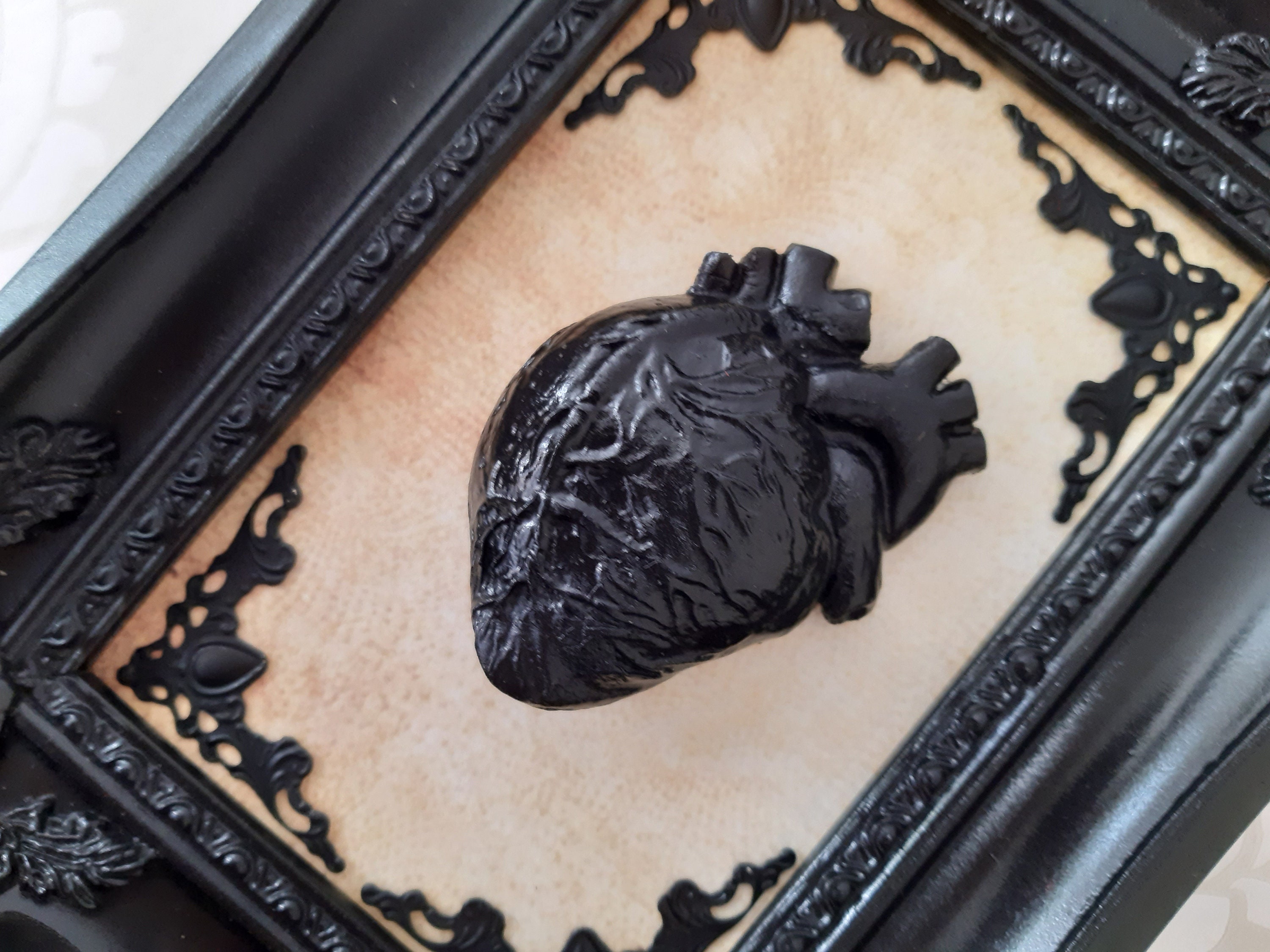 Unique Gothic Black Framed Anatomical Human Heart - Etsy