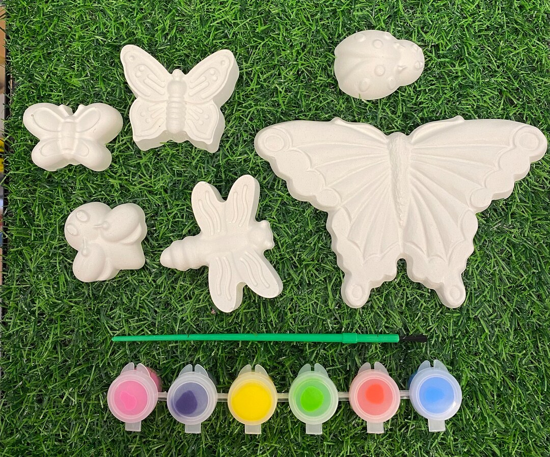 Butterflies and Bugs in the Garden, Plaster Painting Kit, Kids Craft - Etsy