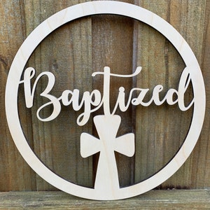 Baptism Sign - Baptized - Baptism Decor - Christening Celebration Decor ...