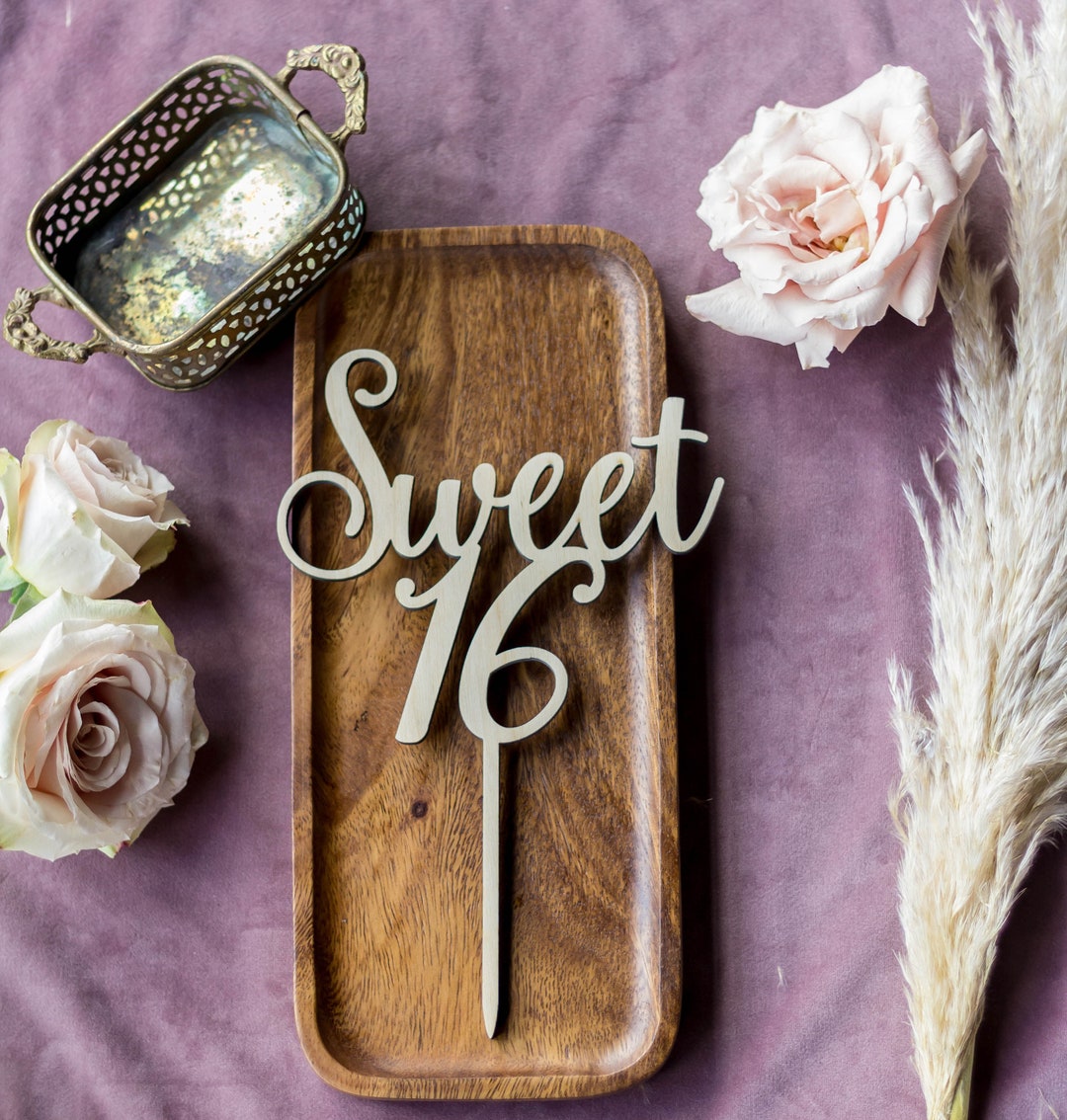 Sweet 16 Cake Topper - Sweet Sixteen Cake Topper - Birthday Cake Topper ...