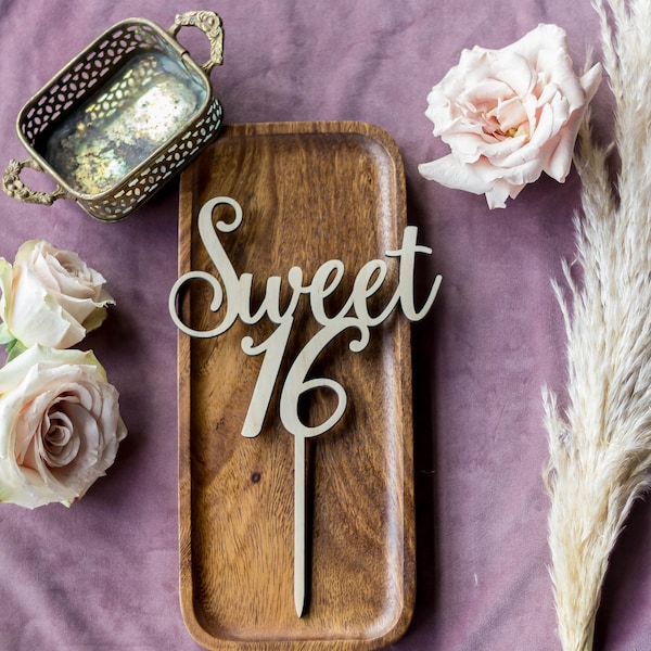 16 Cake Topper - Etsy
