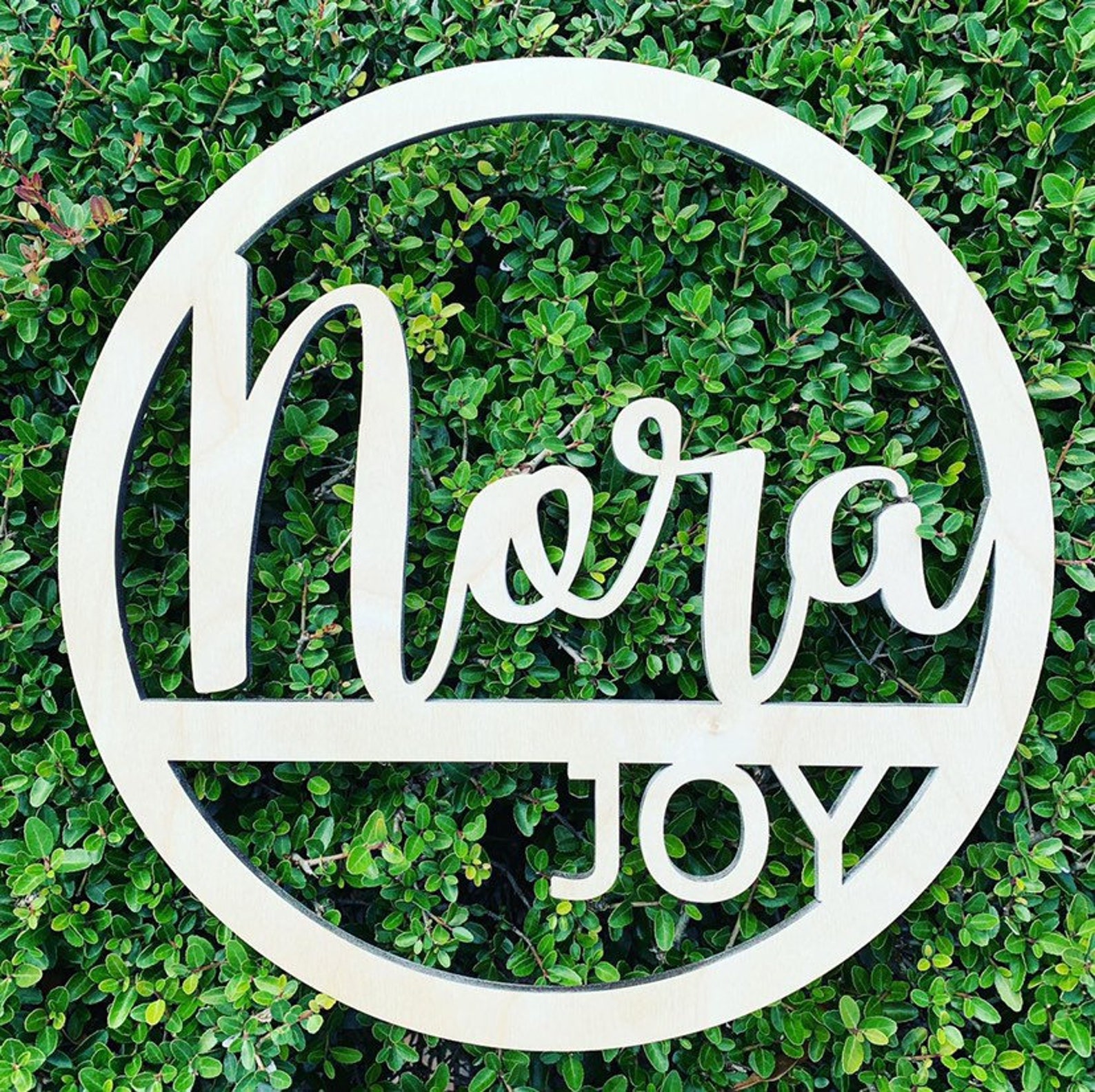 Custom Name Sign Circle Name Sign wooden Name Sign first and Middle ...