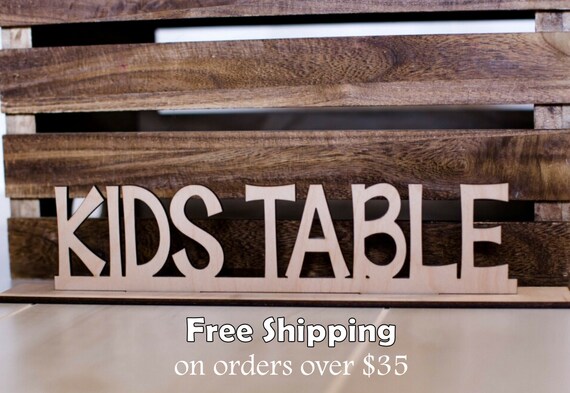Rustic Kids Table Sign Wood Kid Table Sign Wooden Wedding | Etsy