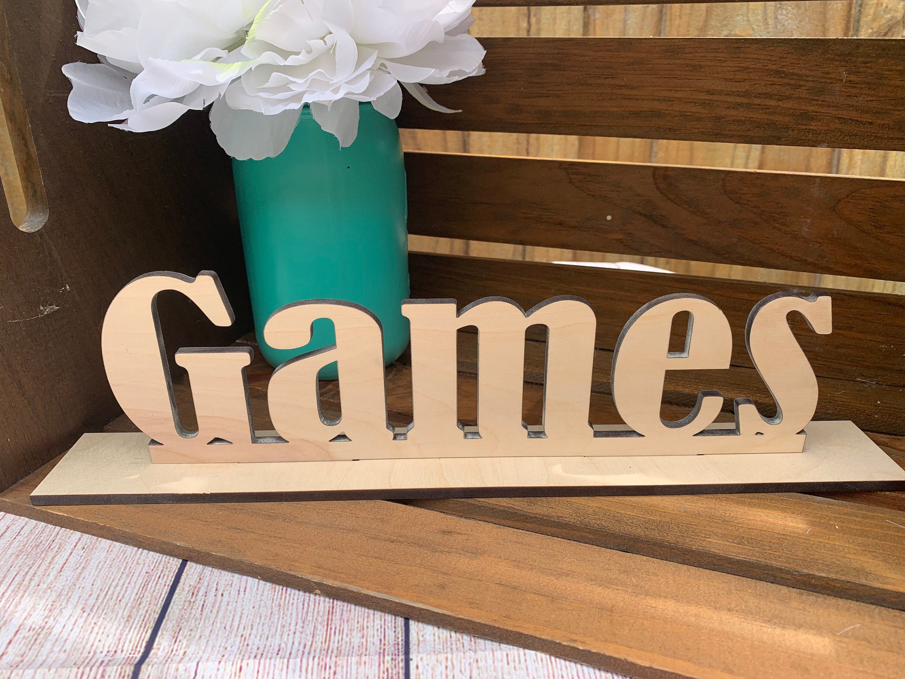 Wooden Party Signs Games Sign Wedding Decor Party Decor - Etsy