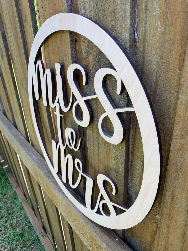 Laser Cut Miss to Mrs Sign - Unfinished Wood Bridal Shower Decor - Etsy