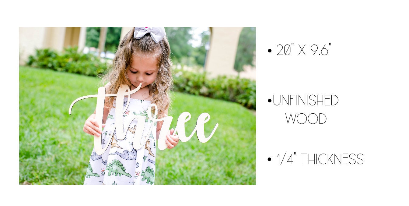 Third Birthday Sign Three Sign Child Photography Prop - Etsy