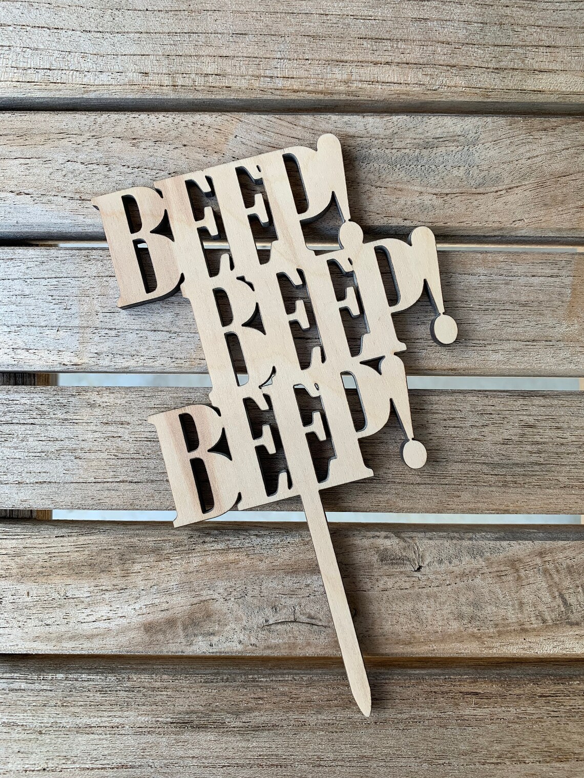Beep Beep Cake Topper Unfinished Wood Cake Topper Birthday - Etsy