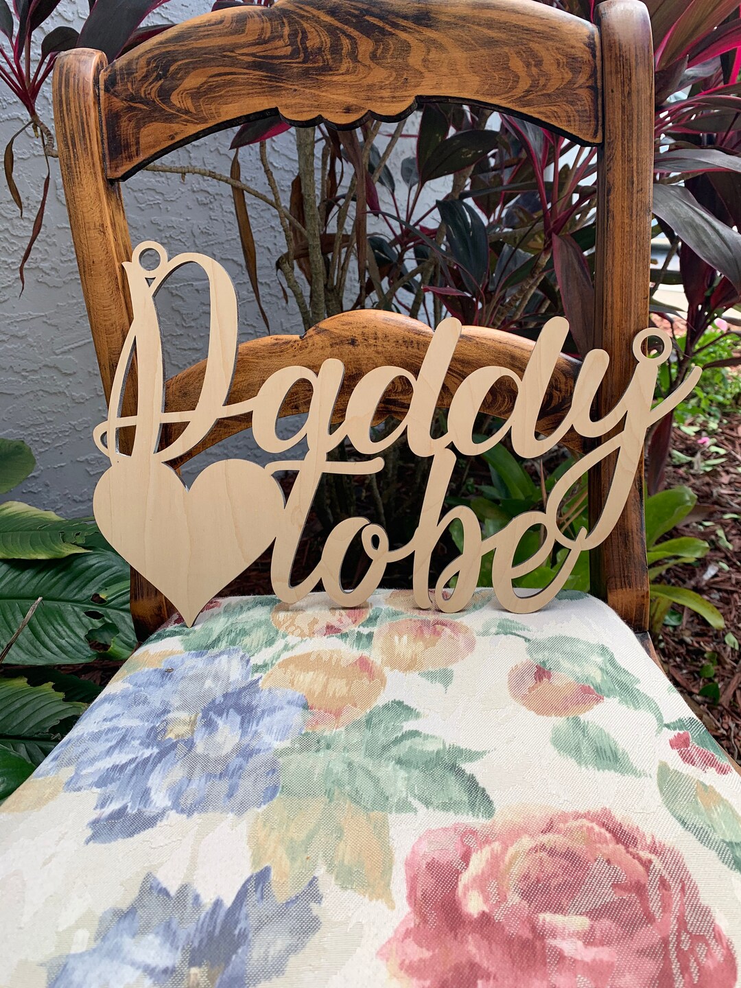 Unfinished Wood Daddy to Be Chair Sign - Rustic Baby Shower Decor - Etsy