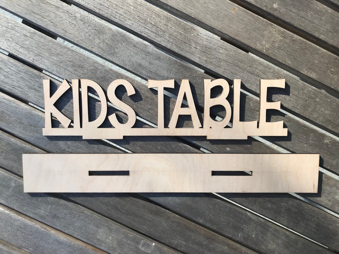 Rustic Kids Table Sign - Wood Kid Table Sign - Wooden Wedding Sign ...