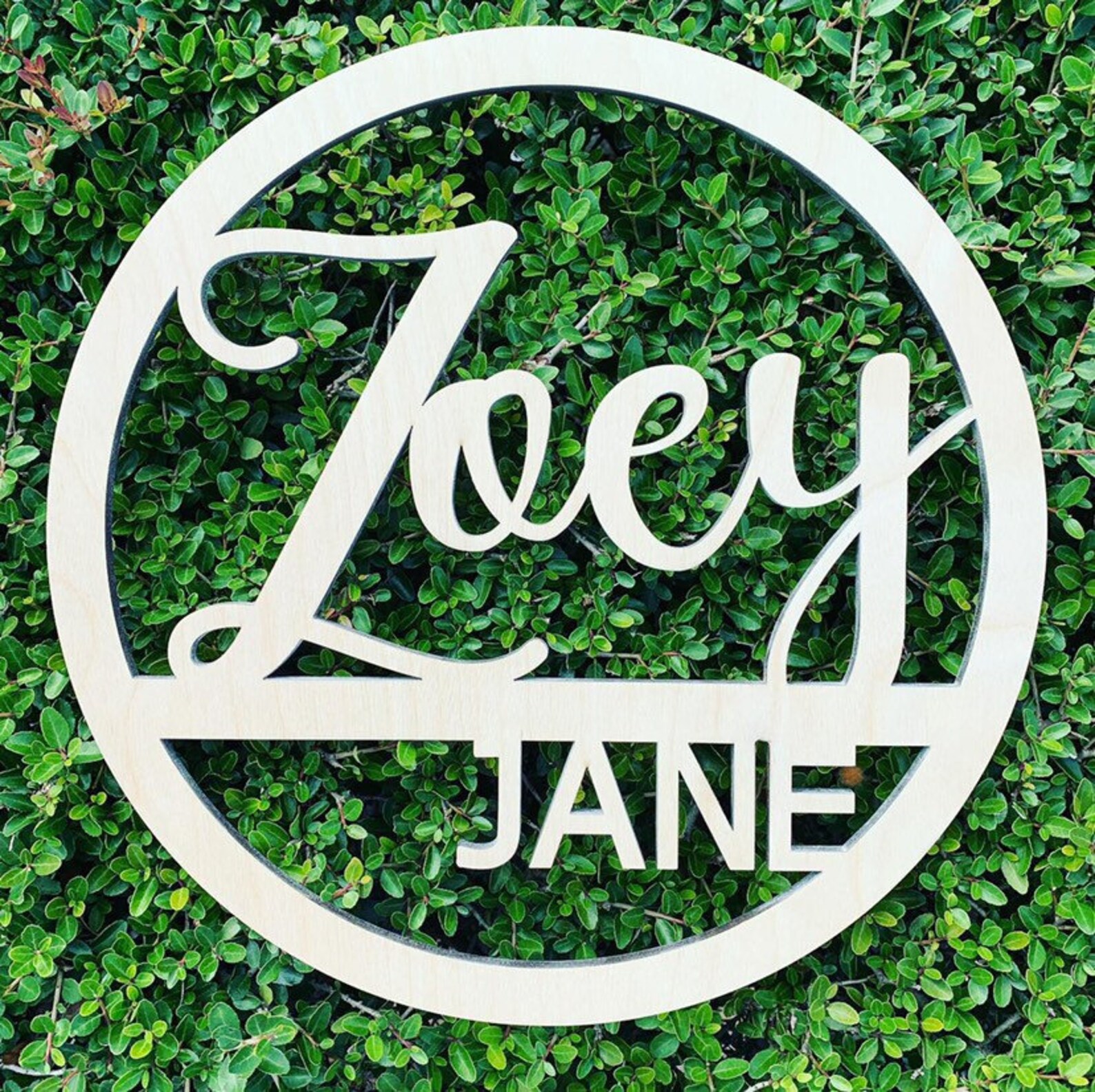 Custom Name Sign Circle Name Sign wooden Name Sign first and Middle ...