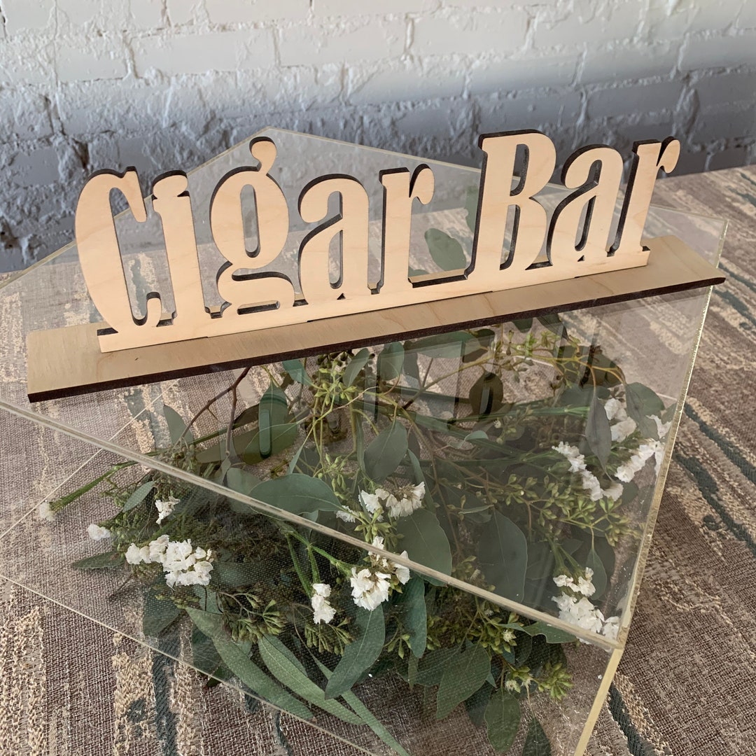 Laser Cut Wooden Cigar Bar Sign - Wedding & Home Decor - Etsy