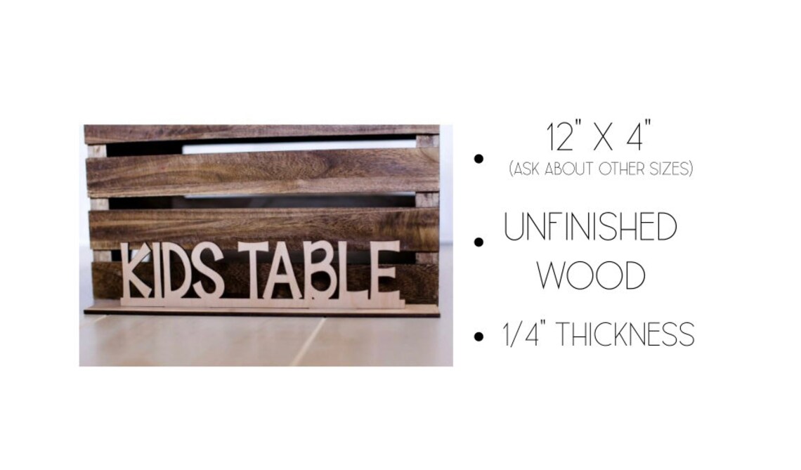 Rustic Kids Table Sign Wood Kid Table Sign Wooden Wedding - Etsy