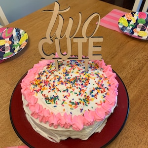 Two Cute Cake Topper - Second Birthday Decor - 2nd Birthday Party - Two ...