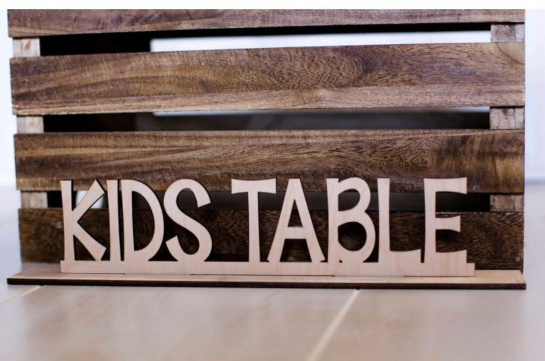 Rustic Kids Table Sign - Wood Kid Table Sign - Wooden Wedding Sign ...