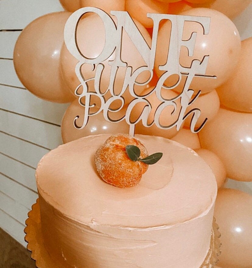 One Sweet Peach Cake Topper Peach Cake Topper First - Etsy