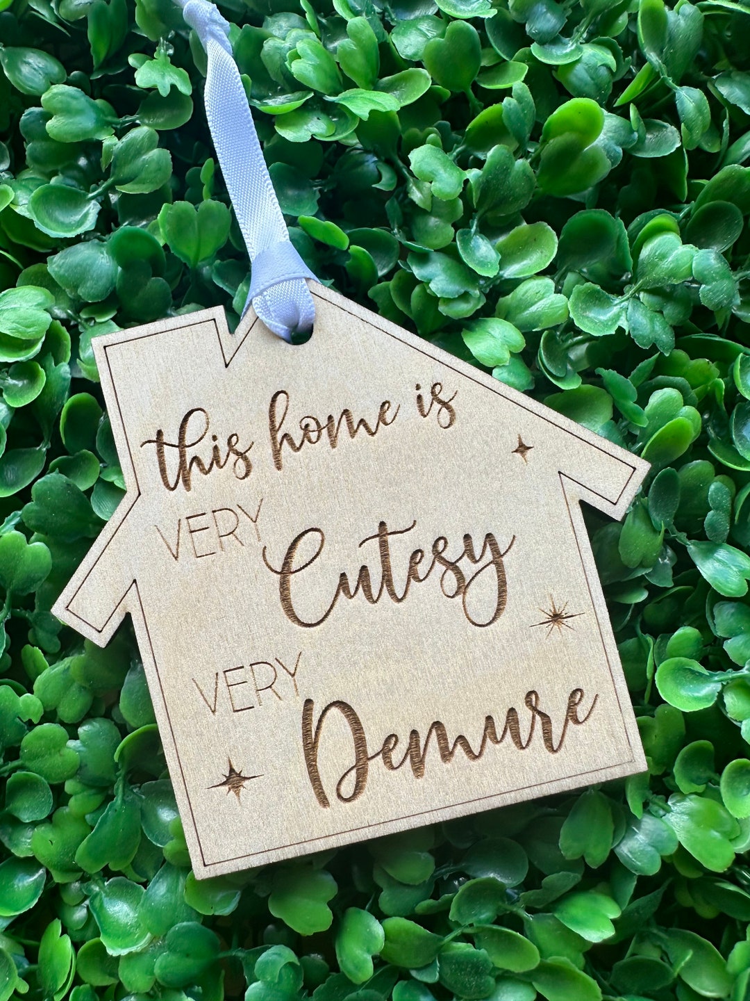 Demure House Ornament - New Home Wooden Ornament - Tree Ornament ...