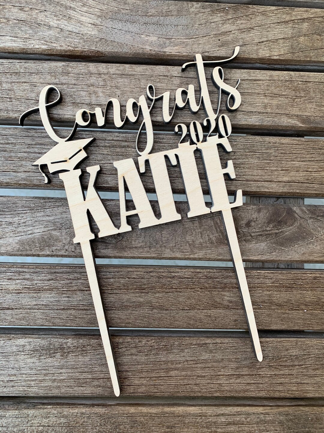 Grad Cake Topper - Congrats Graduation Cake Topper - Personalized ...