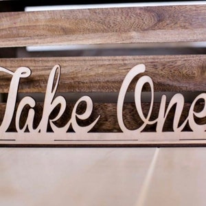 Rustic Take One Sign - Laser Cut Natural Wooden Wedding Decor - Wooden ...