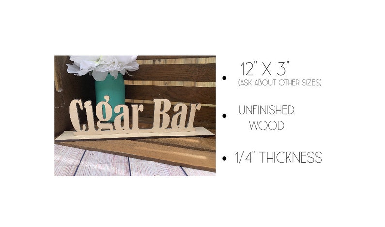 Laser Cut Wooden Cigar Bar Sign - Wedding & Home Decor - Etsy