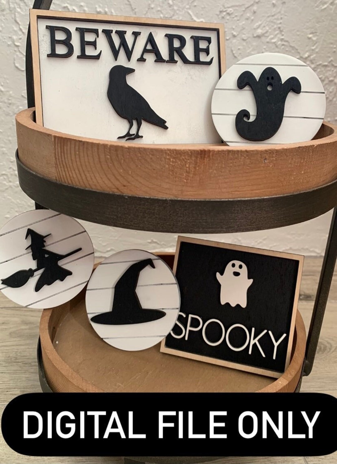Halloween Tiered Tray Decor SVG Cut File (digital Download) - Etsy