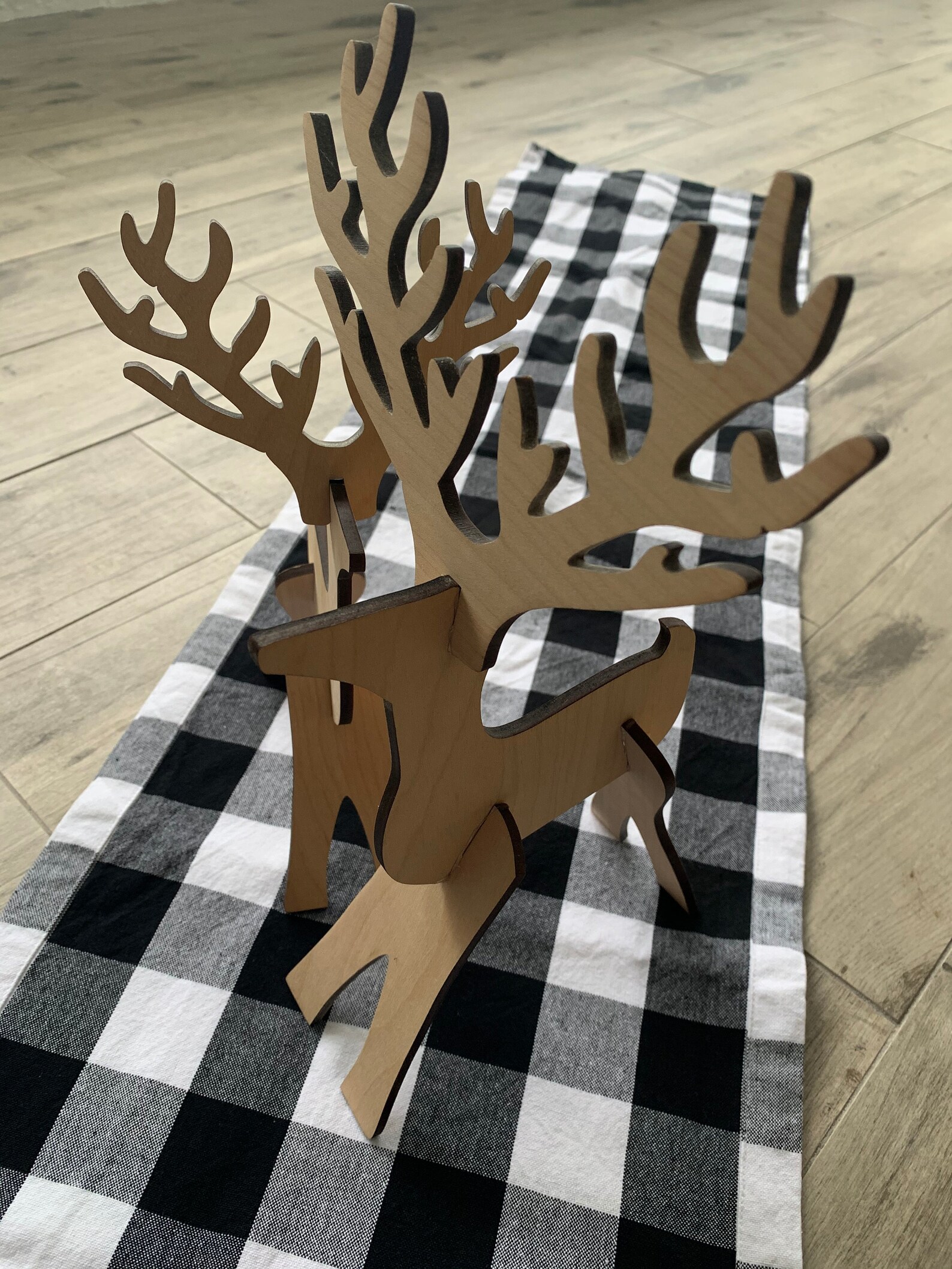 Reindeer Pair Christmas Decor Table Decor 3D Reindeer | Etsy