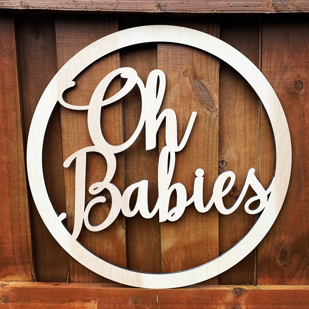 Oh Babies Announcement Sign - Twins Sign - Baby Shower Photography Prop ...