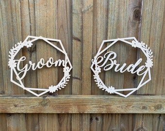 Bride and Groom Chair Sign - Etsy
