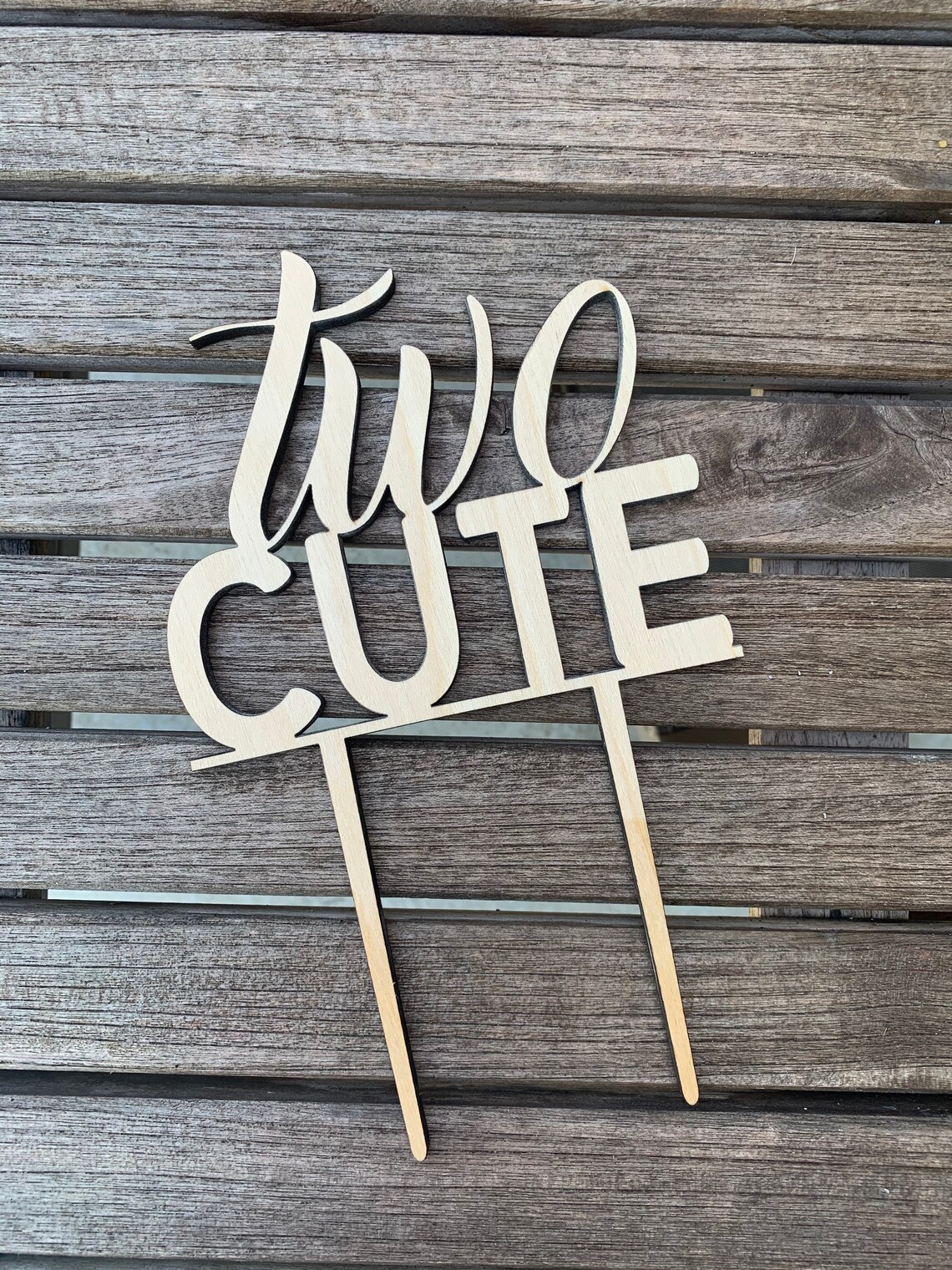 Two Cute Cake Topper Second Birthday Decor 2nd Birthday - Etsy