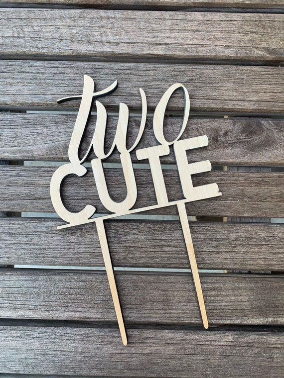 Two Cute Cake topper Second Birthday Decor 2nd Birthday | Etsy