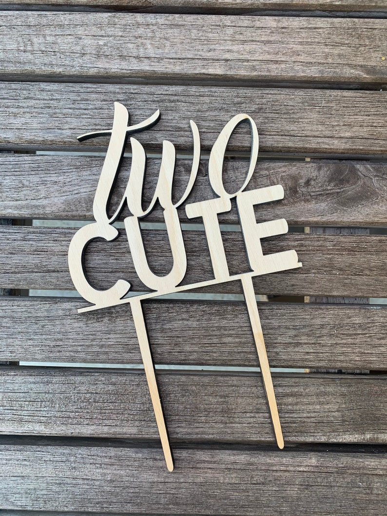 Two Cute Cake Topper Second Birthday Decor 2nd Birthday - Etsy