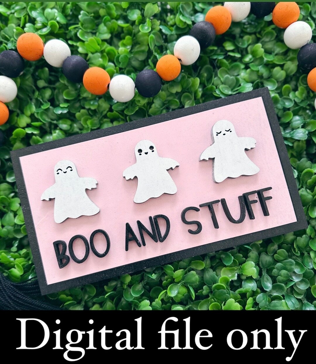 Boo and Stuff SVG File - Halloween Sign - Pink Halloween - Etsy
