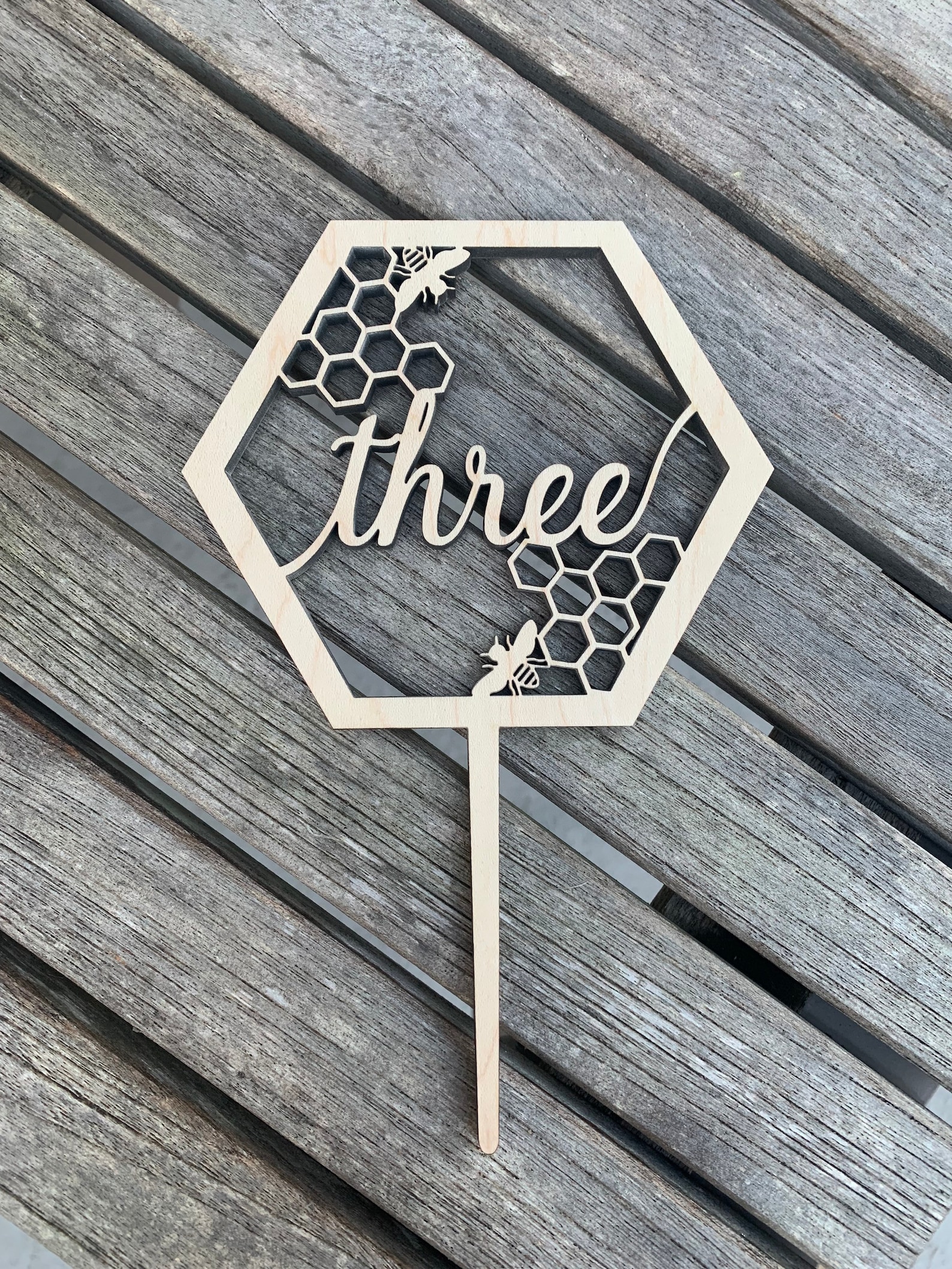 Honeycomb Cake Topper Bumble Bee Cake Topper Third - Etsy