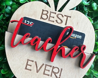 Teacher Appreciation SVG File Teacher Gift Card Holder Laser File Laser ...