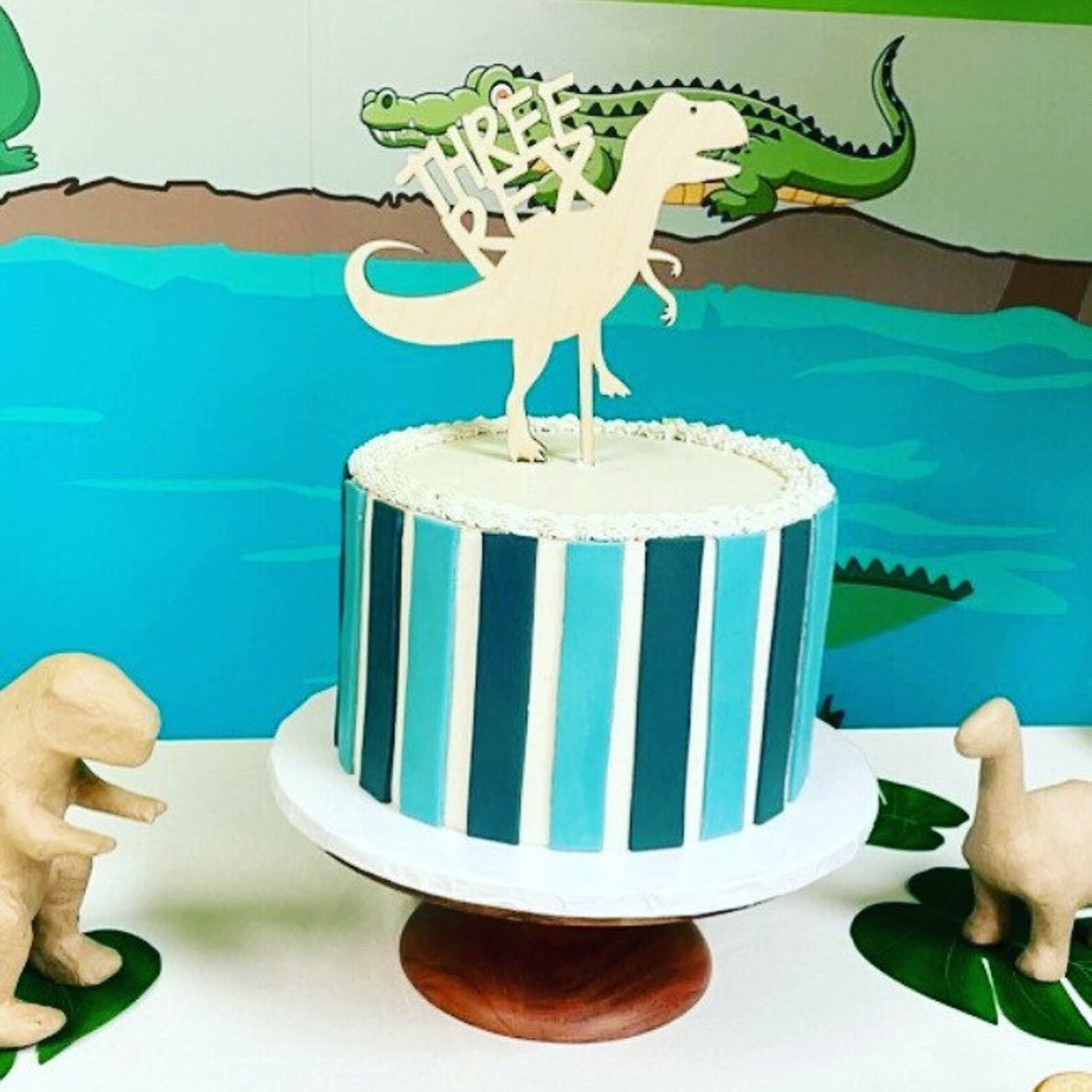 Three Rex Cake Topper Dinosaur Party Topper Third Birthday - Etsy